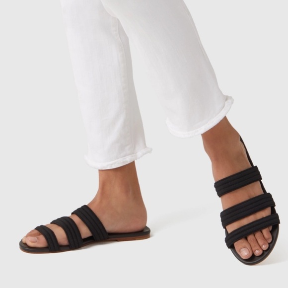Rothy's | Shoes | Rothys Triple Band Slide Sandals In Classic Black ...